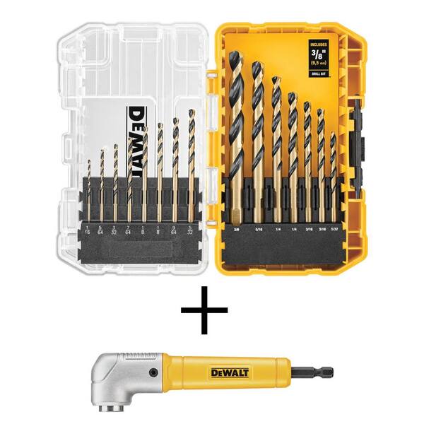 DEWALT Black and Gold Drill Bit Set with MAXFIT Right Angle Magnetic ...
