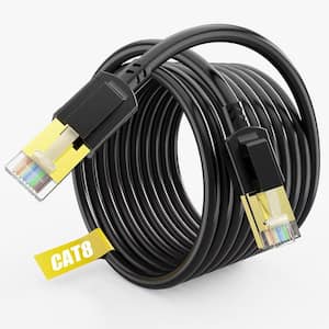 Lukyamzn 100 ft. Cat 8 Shielded Gold Plated Heavy-Duty 40 Gbps 2000 Mhz ...