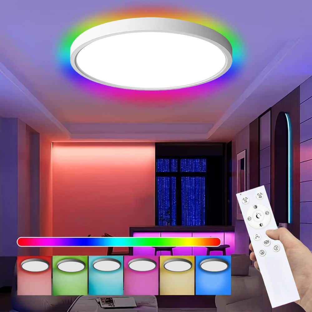 KOAOEIRS 12 in. 3000K/4000K/6500K/RGB Color Changing Integrated LED ...