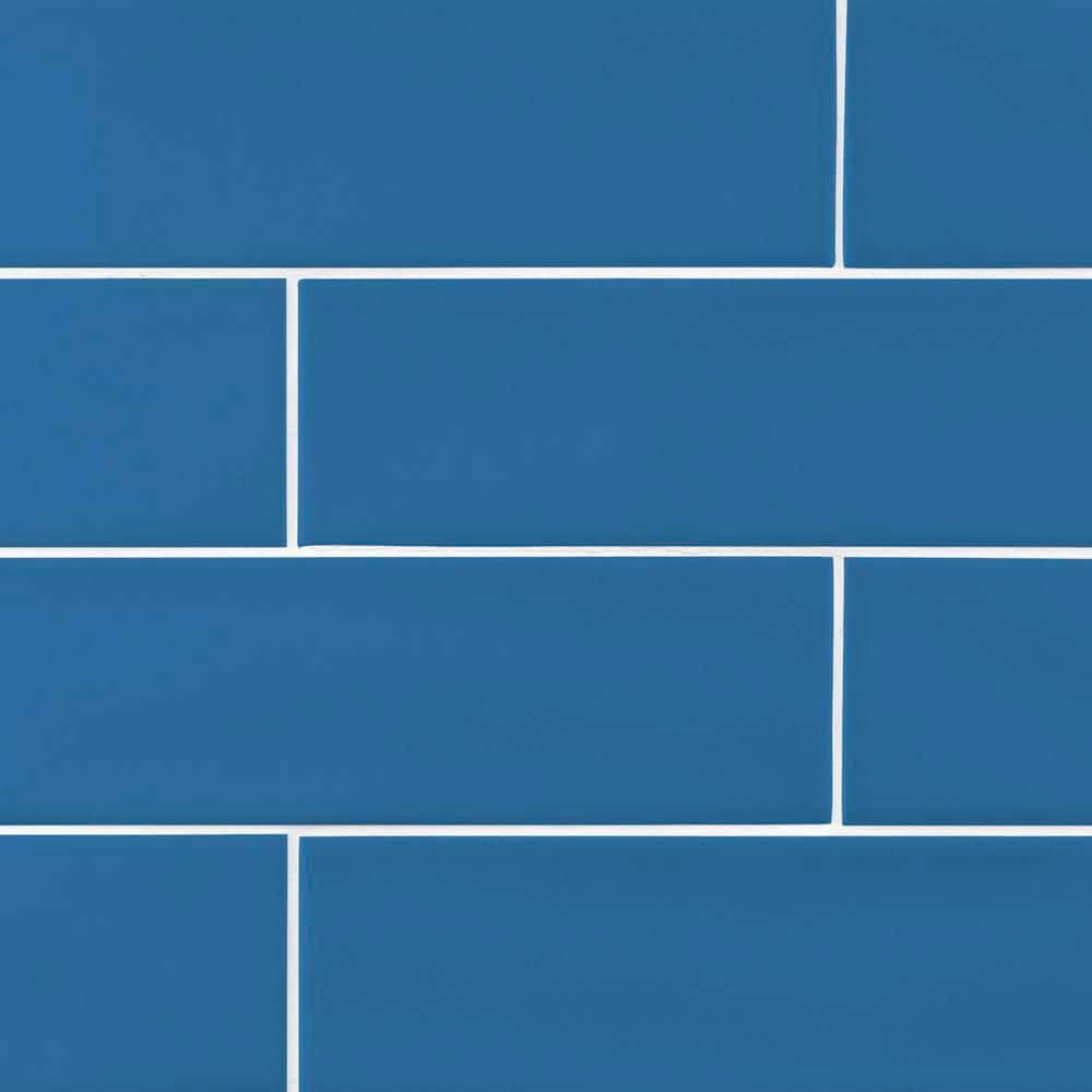Jeffrey Court Matte Blue 2.5 in. x 10 in. Ceramic Wall Tile (13.89 sq ...