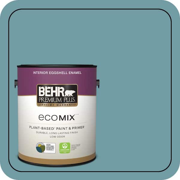 BEHR PREMIUM PLUS 1 gal. #PPU13-07 Voyage Eggshell Enamel EcoMix Plant ...