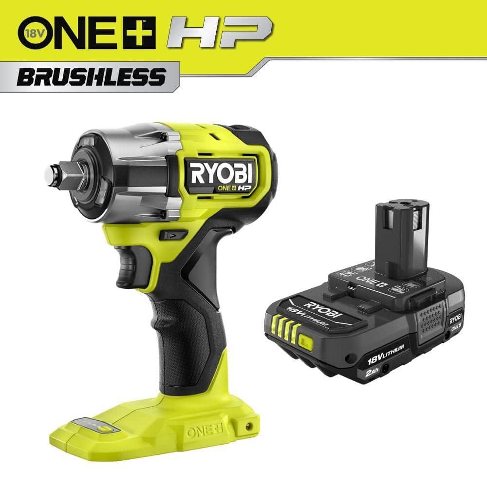 RYOBI ONE+ HP 18V Brushless Cordless Compact 1/2 in 4 Mode Impact ...