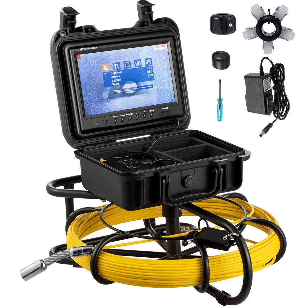 VEVOR Sewer Camera 9 in. Screen Pipeline Inspection Camera with 200 ft ...