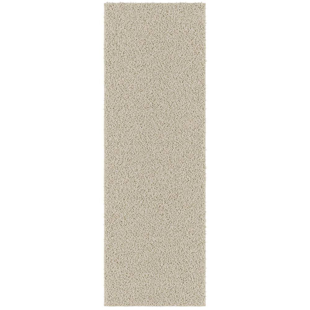 Ottomanson Softy Collection Non-Slip Rubberback Solid Soft Cream 2 ft ...