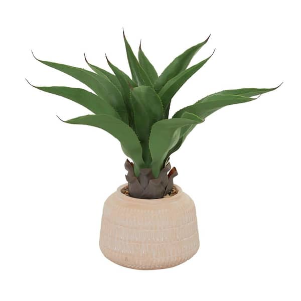 Litton Lane Indoor Green Plastic Modern Agave Artificial Plant 151008 ...
