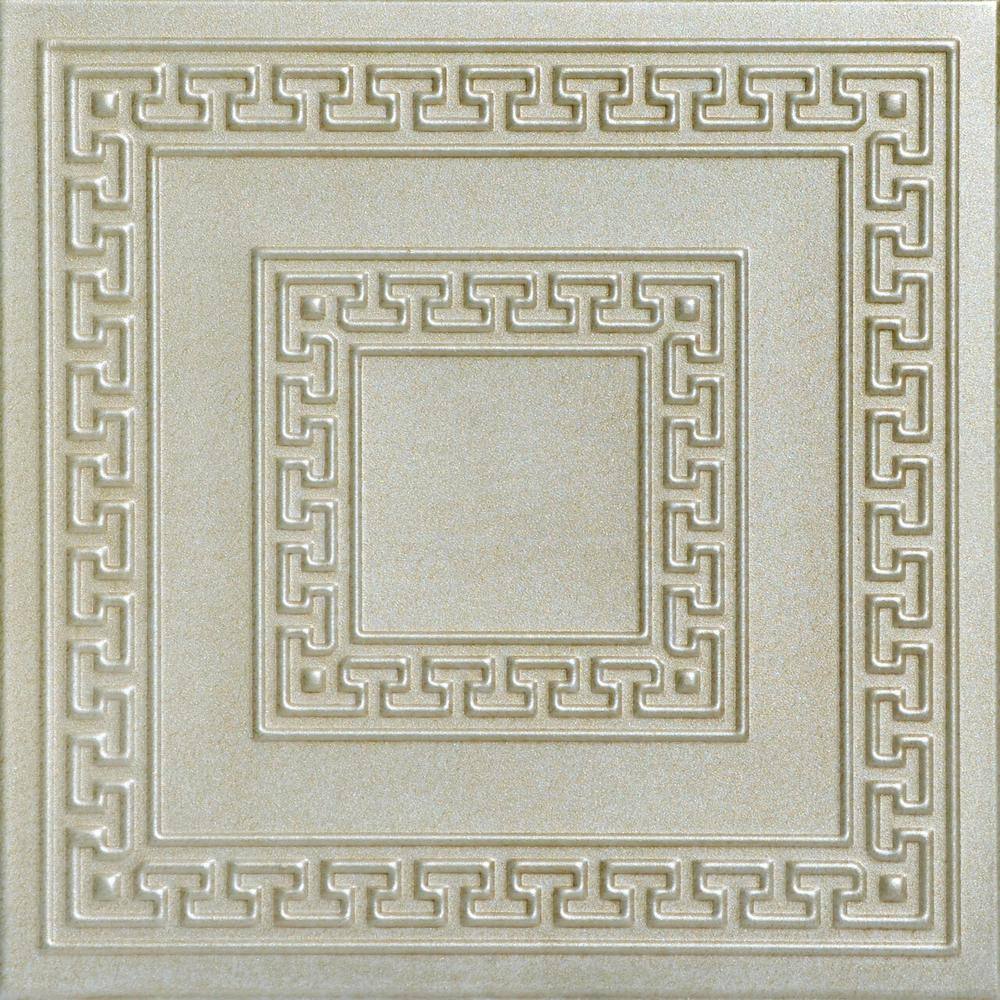 Reviews for A La Maison Ceilings Greek Key Onyx Gold 1.6 ft. x 1.6 ft ...