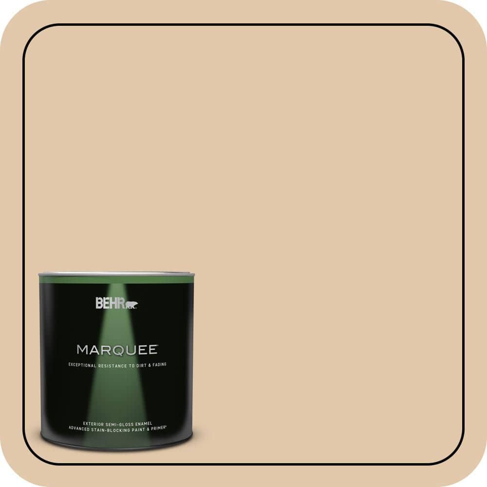 BEHR MARQUEE 1 qt. #MQ2-08 Irish Cream Semi-Gloss Enamel Exterior Paint ...