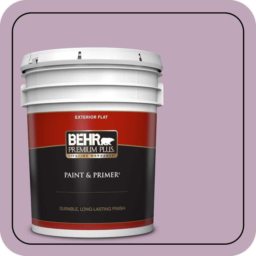 BEHR PREMIUM PLUS 5 gal. #680F-4 Soft Heather Flat Exterior Paint ...