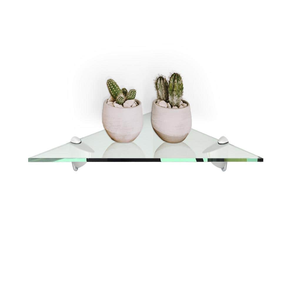 Fab Glass and Mirror 10 in. L x 0.37 in. H x 10 in. W Wall Mount Clear ...