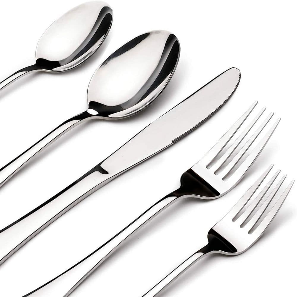 Numhew 30-Piece Heavy Duty Stainless Steel Flatware Serving Set ...