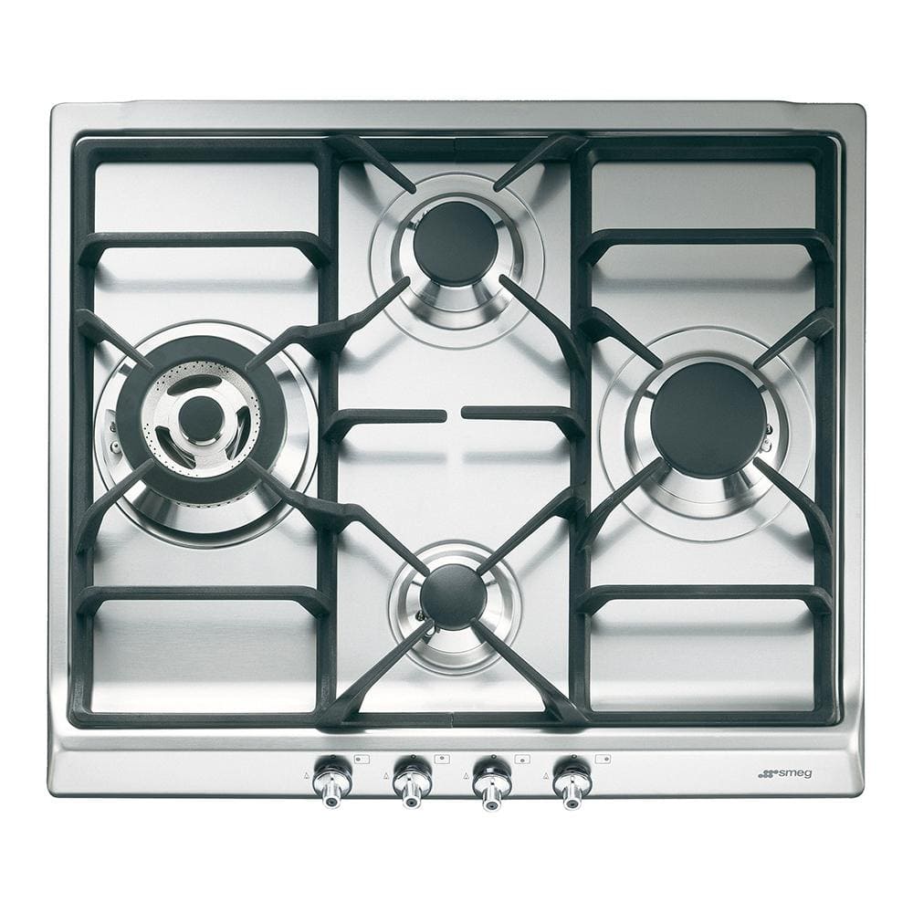 smeg Classic Series 60cm (24") Gas Cooktop. 4 Burners. Stainless Steel ...