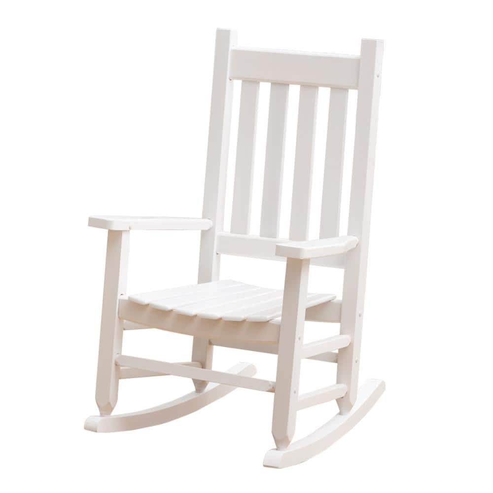 BplusZ White Wood Child's Outdoor Rocking Chair Kid's Indoor Porch ...