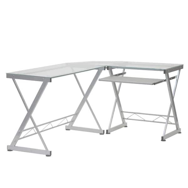 Glass desk home depot store