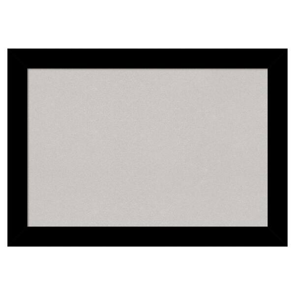 Amanti Art Basic Black Narrow Wood Framed Grey Corkboard 27 in. x 19 in ...