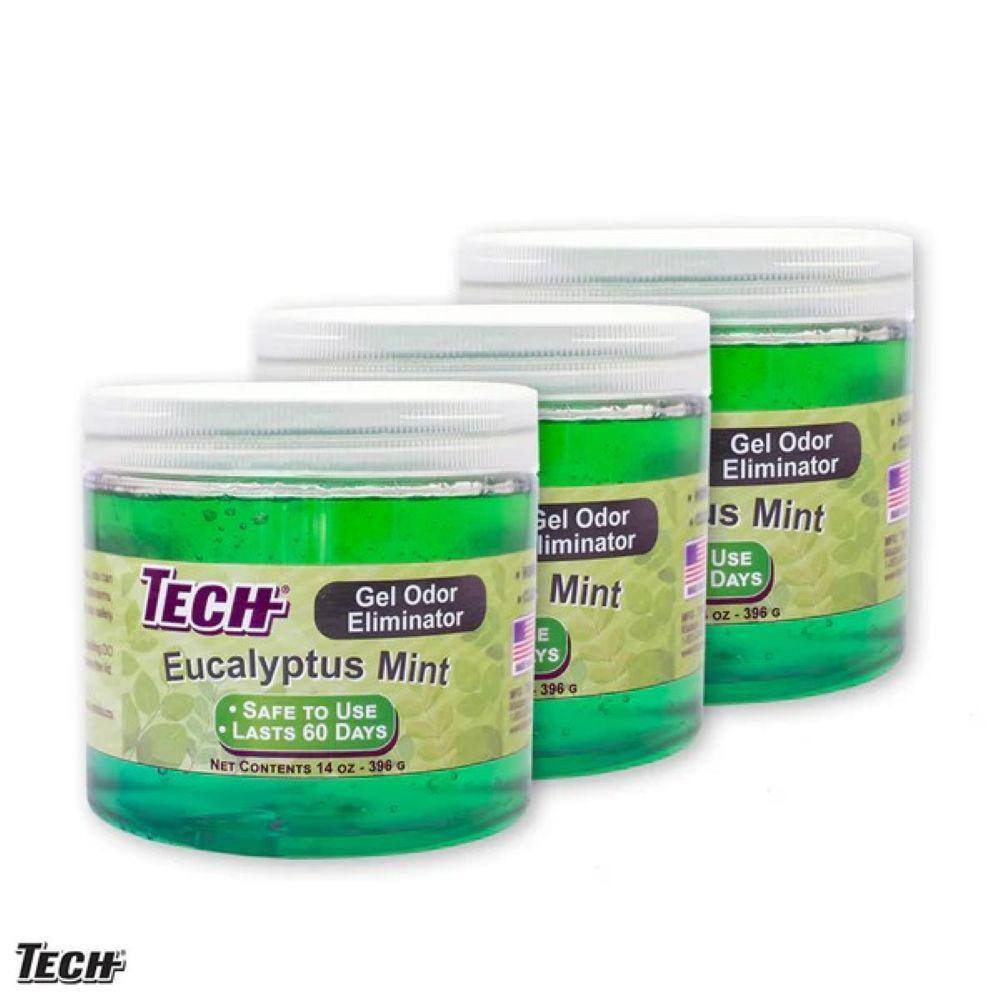 TECH 14 oz. Eucalyptus Mint Gel Odor Eliminator for Removing Odors in ...