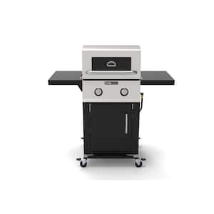 Even Embers 2 Burner Propane Gas Grill in Black with Glass Viewing ...