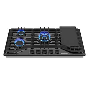 Sunmaki 36 in. 5-Burners Recessed Gas Cooktop in Stainless Steel with ...