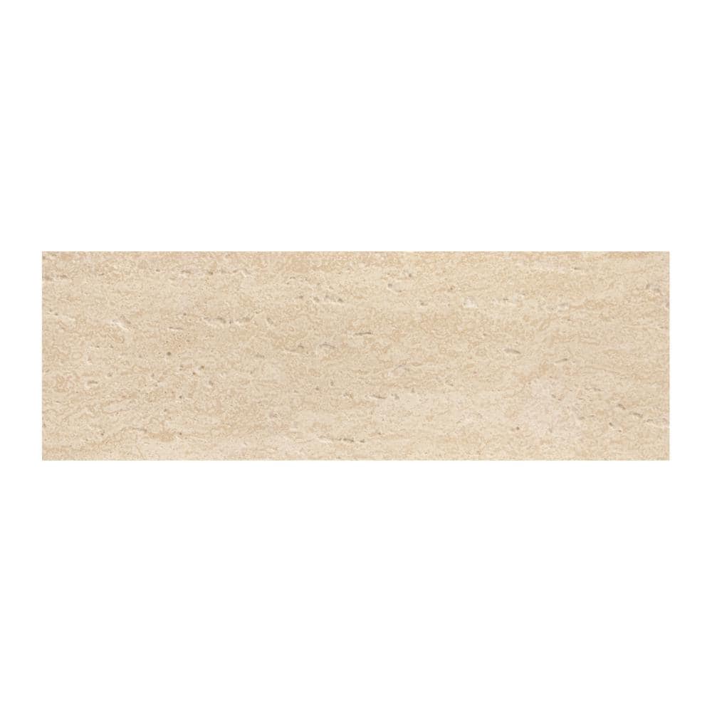 sunwings MCM Subway 4 in. x 12 in. Matte White Travertine Natural Clay ...