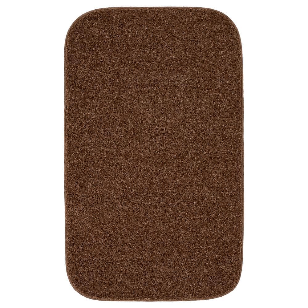 Garland Rug Gramercy 24 in. x 40 in. Cinnamon Brown Solid Color Plush ...
