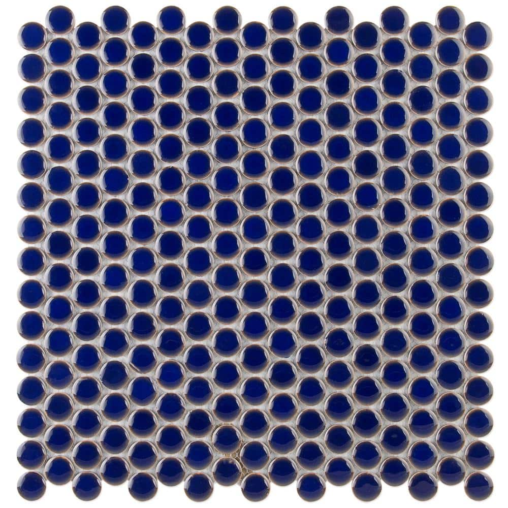 Ivy Hill Tile Bliss Edged Penny Cobalt 3 in. x 0.24 in. Polished ...