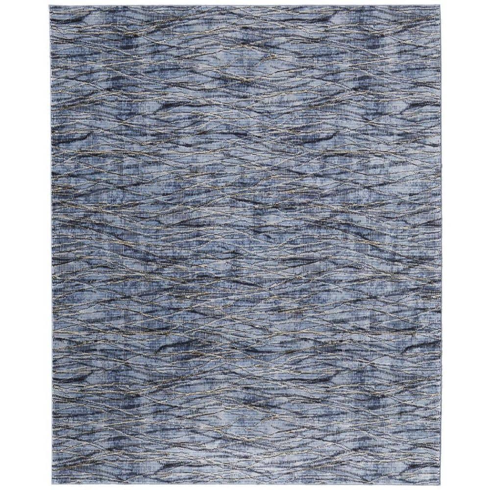 HomeRoots Blue, Ivory, Tan 7 ft. x 10 ft. Abstract Area Rug 2000567719 ...