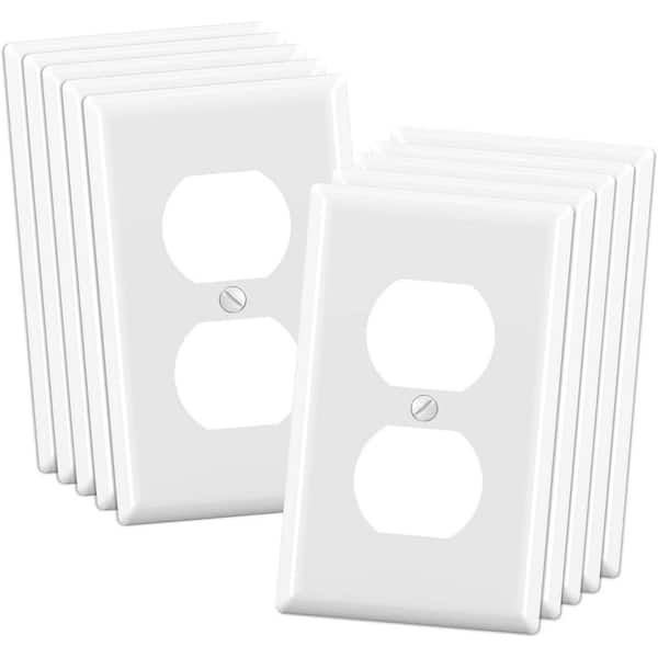 ENERLITES 1-Gang Stainless Steel Duplex Outlet Metal Wall Plate ...