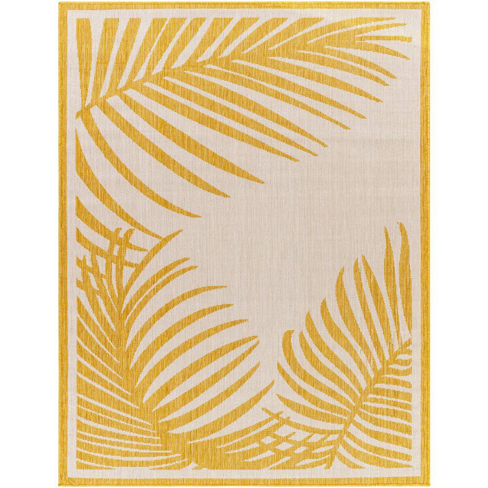 Artistic Weavers Long Beach Light Gray/Yellow Botanical 5 ft. x 7 ft ...