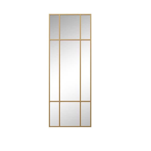 MAYEERTY Gold 24 in. W x 63 in. H Modern Rectangle Metal Framed ...