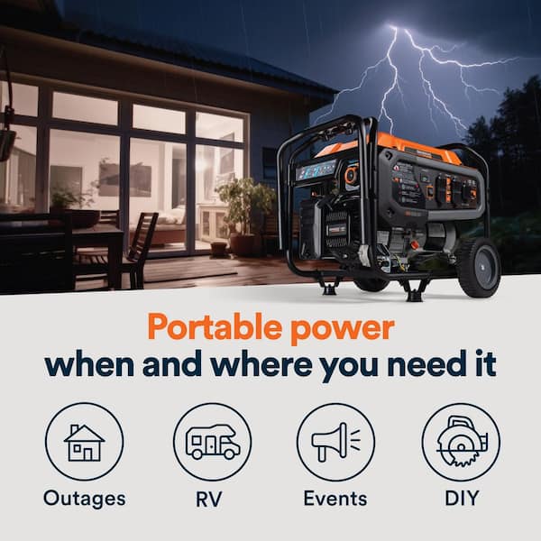 Generac 4500 / 4000-Watt Dual Fuel Recoil Start Gasoline / Propane ...