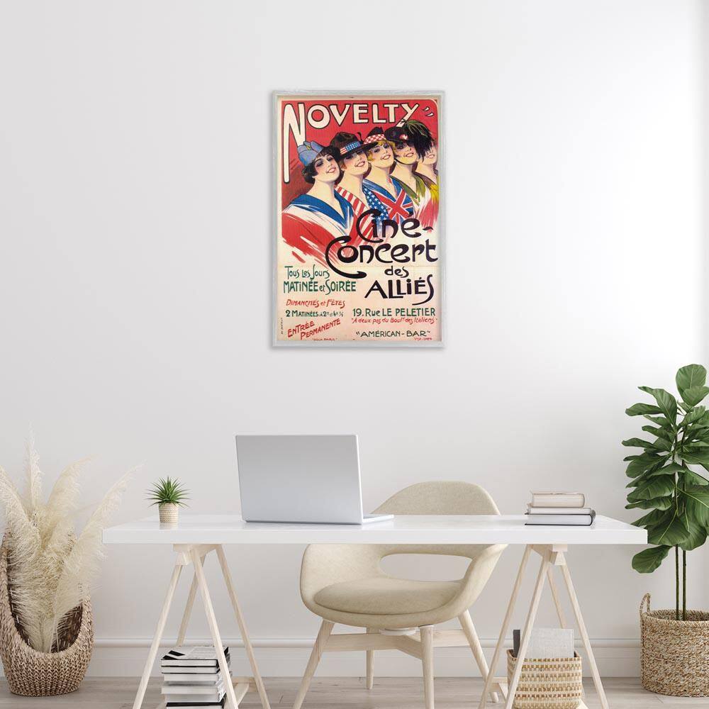 Stupell Industries Vintage Novelty Concert by Marcus Jules Gray Framed ...