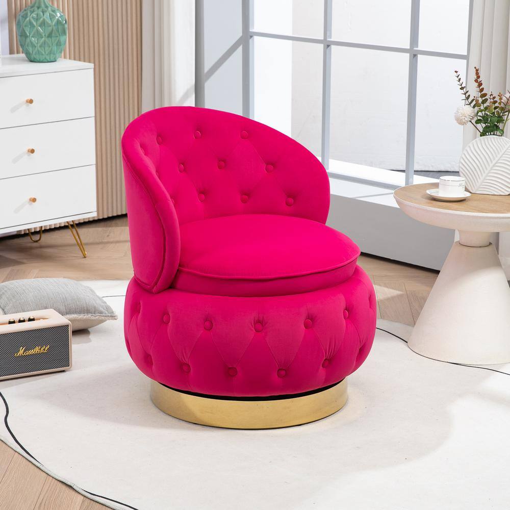 HOMEFUN Contemporary Rose Red Velvet Upholstered Wide Seat Cuddle ...