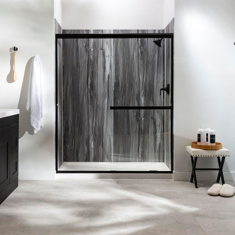 PALISADE 32 in. x 60 in. x 78 in. 4-Piece Glue-Up Alcove Shower Wall ...