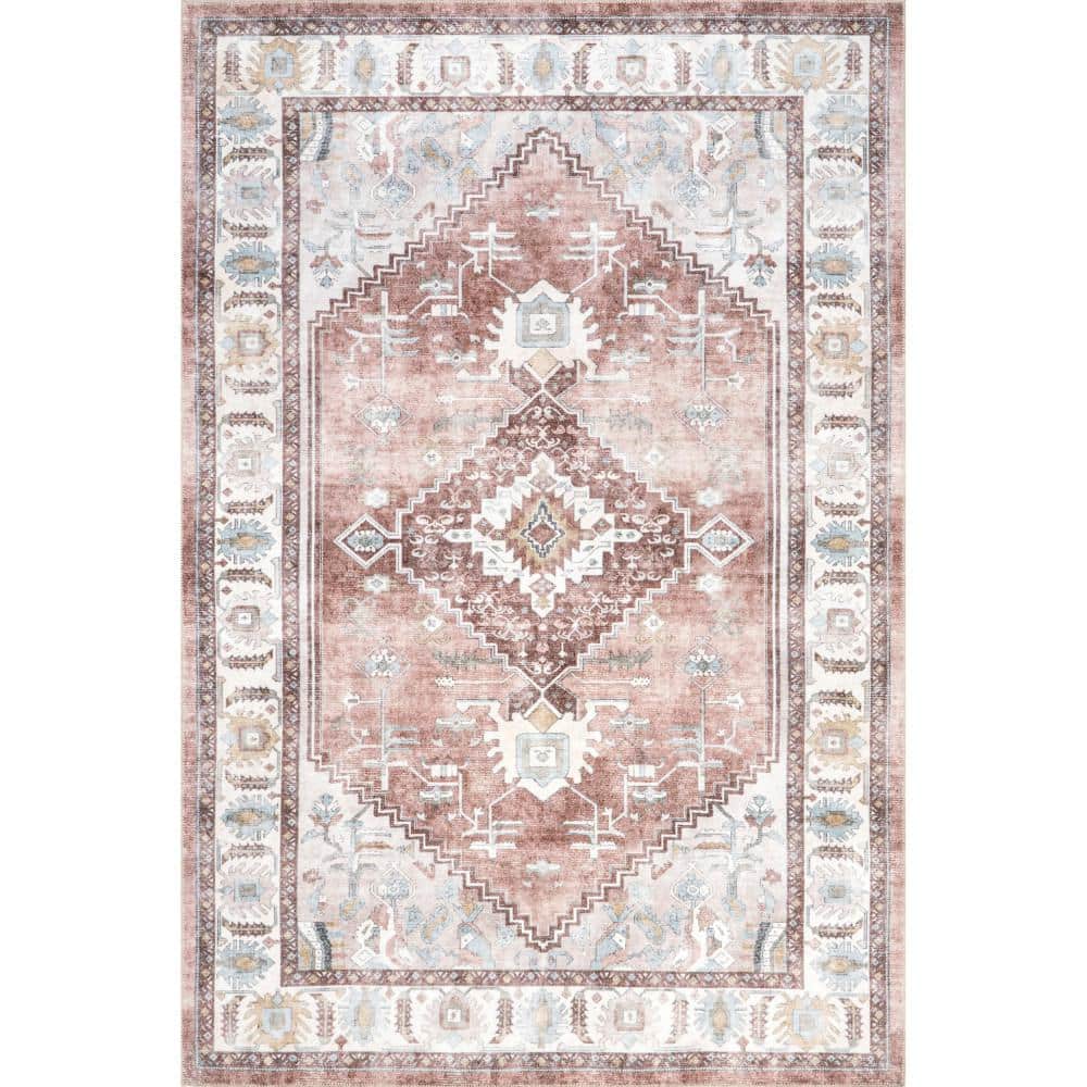 nuLOOM Lawrence Blush 4 ft. x 6 ft. Medallion Area Rug HJVL61A-406 ...