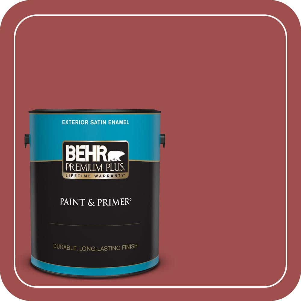 BEHR PREMIUM PLUS 1 gal. #M150-7 Sweet Cherry Satin Enamel Exterior ...
