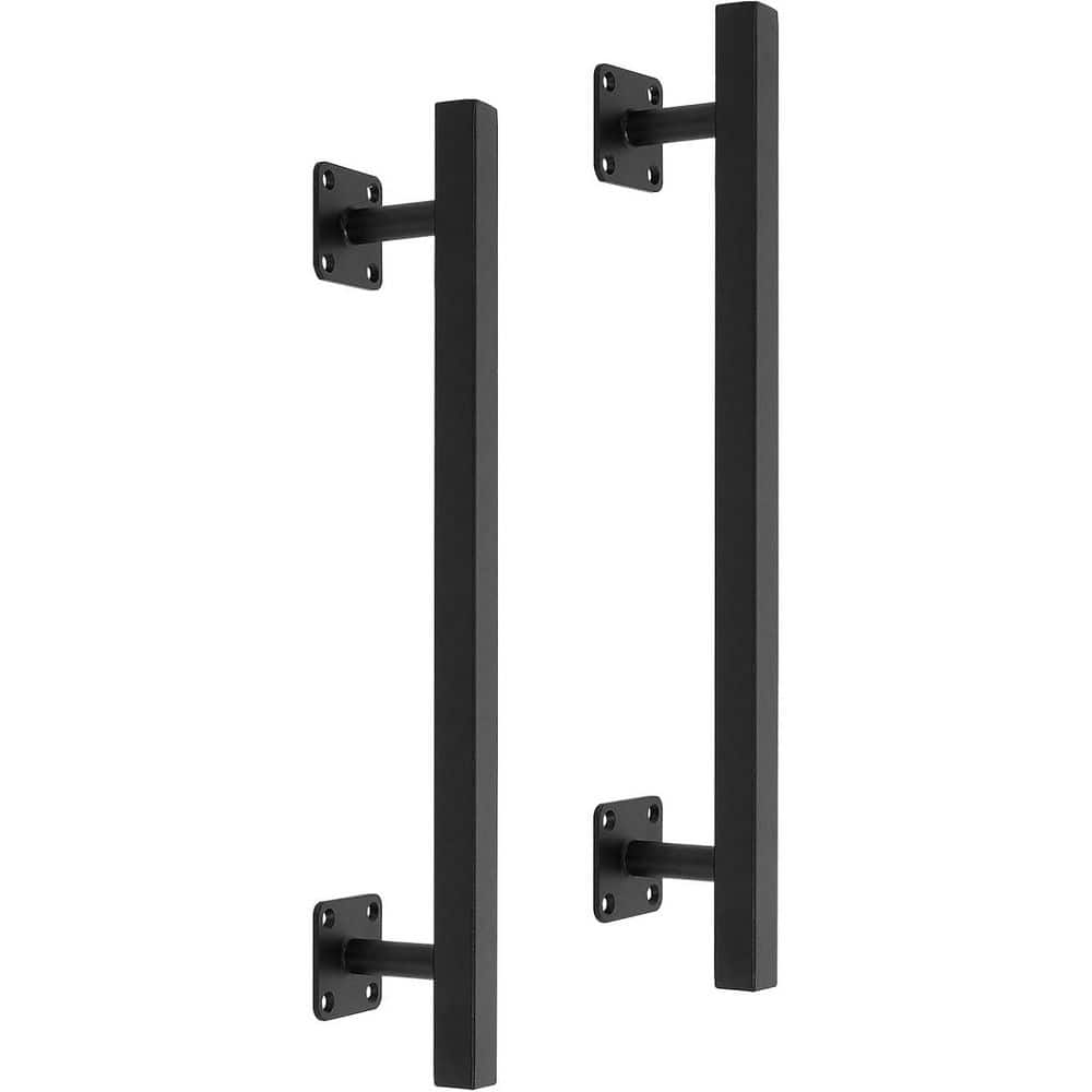 2-Pack Vintage Black 16x2 Inch Iron Sliding Barn Door Handles Pulls for ...