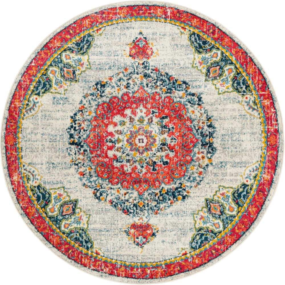 Unique Loom Penrose Alexis Ivory 7' 1 x 7' 1 Area Rug 3185329 - The ...