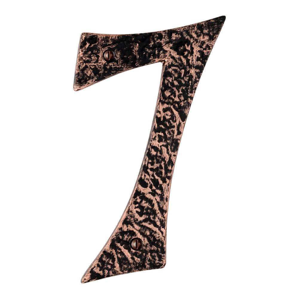 Mascot Hardware Hammered 6 in. Antique Copper House Number 7 HN1-6 ...