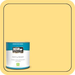 BEHR ULTRA 1 qt. #330B-5 Yellow Corn Satin Enamel Exterior Paint ...