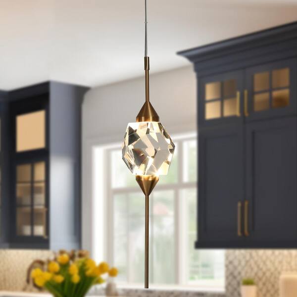LNC Lucivagus 6-Watt 1-Light Plating Brass Integrated LED Mini Pendant ...