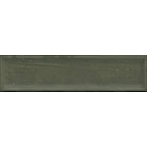 EMSER TILE Raku Olive 2.95 in. x 11.81 in. Glazed Matte Ceramic Wall ...