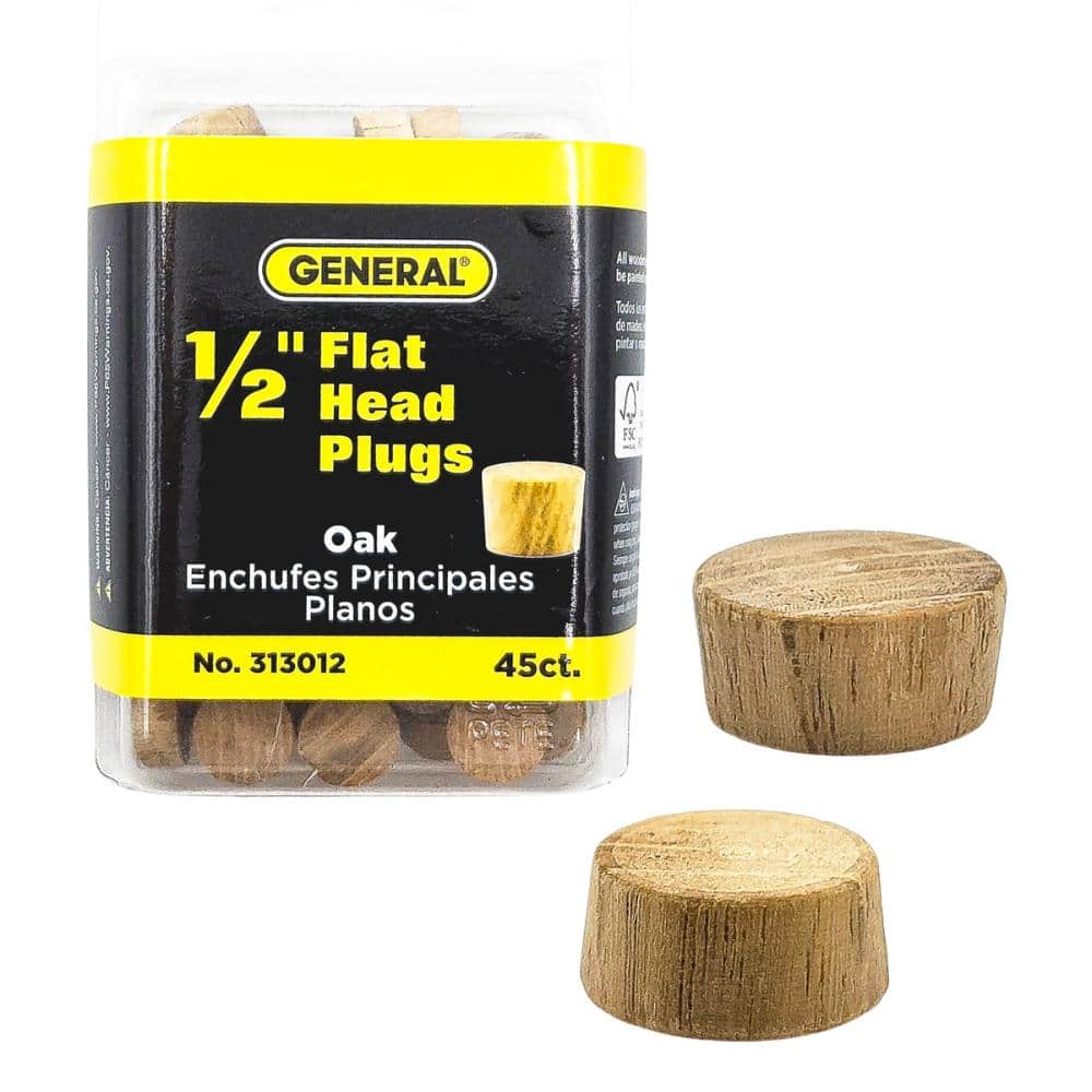 General Tools 1/2 in. Flat Head Oak Plugs 313012 - The Home Depot