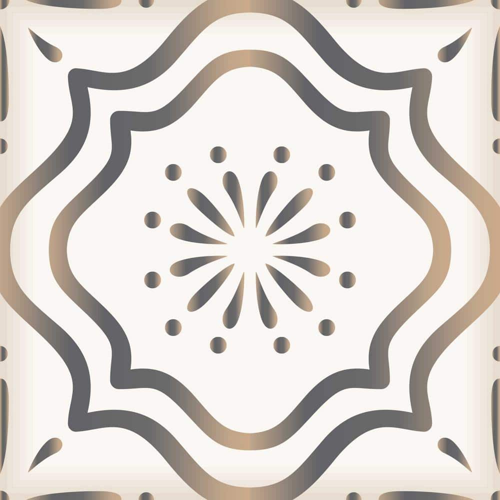MI ALMA 4 in. x 4 in. Gold, Gray and Off-White B511 Vinyl Peel and ...