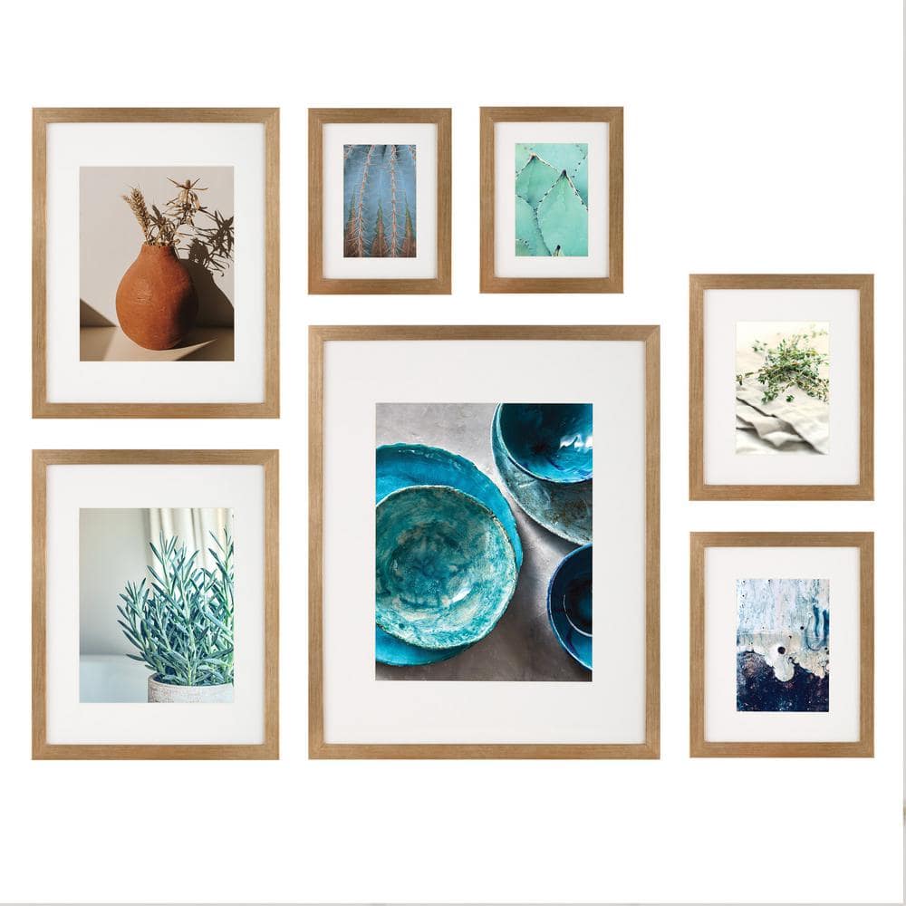 Instapoints Gallery Wall Set with Offset Mat and Hanging Template Gold ...