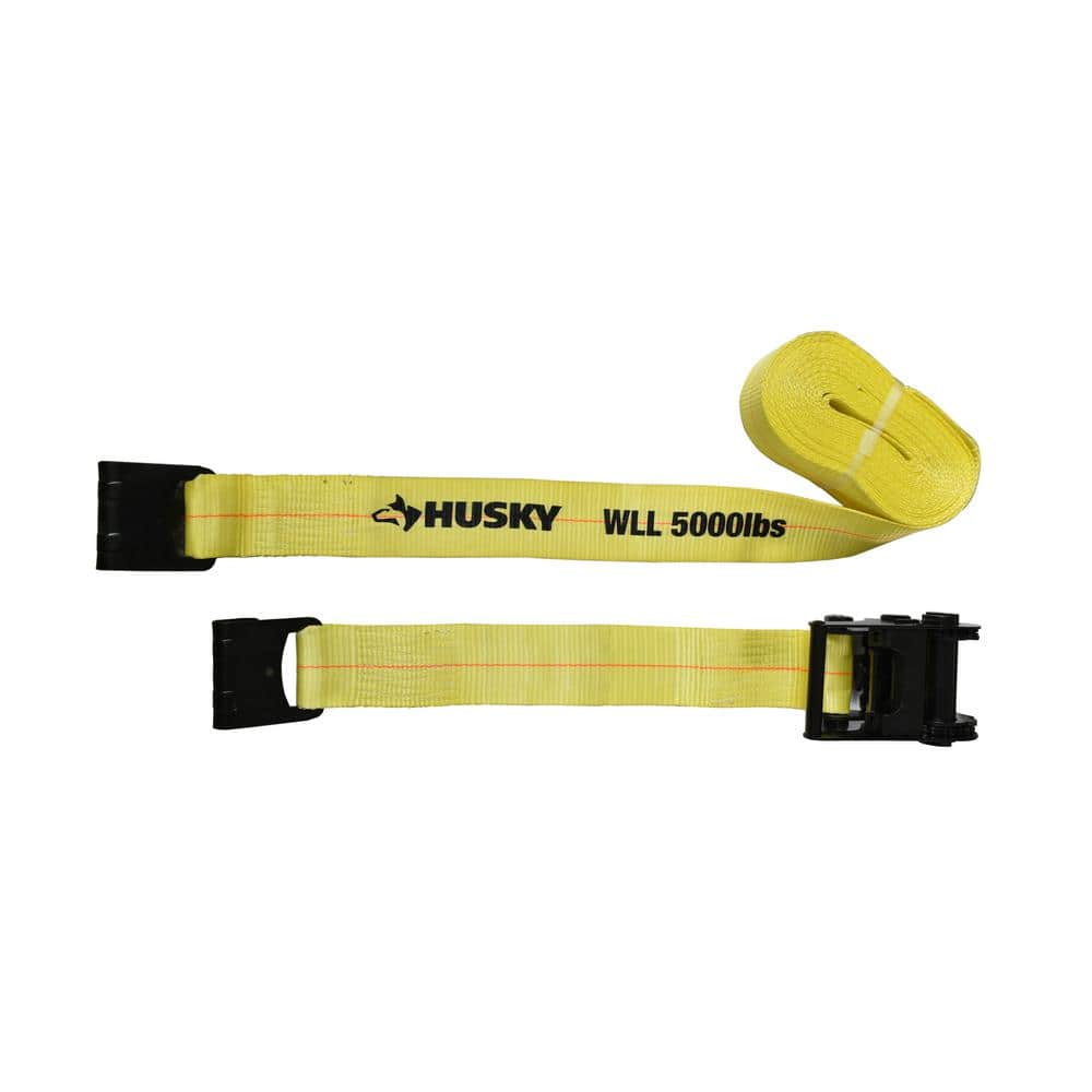 Husky 30 ft. x 3 in. Ratchet Tie Down with Flat Hook FH1024 - The Home ...