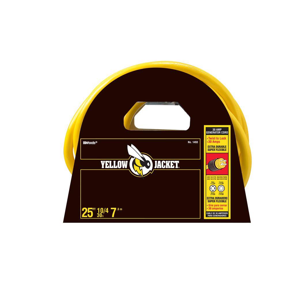 Yellow Jacket 25 ft. 10/4 Premium SJTW 125-Volt 30 Amp Power ...
