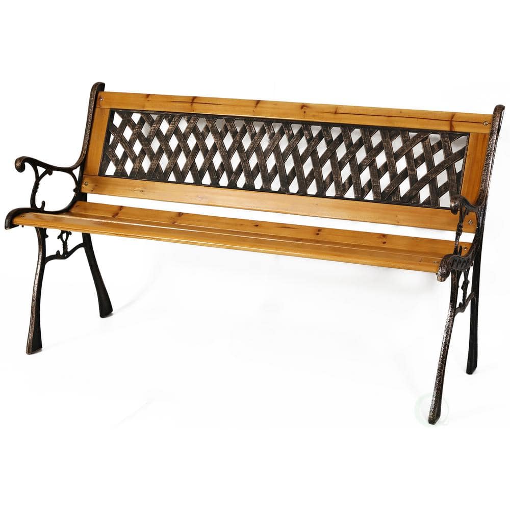 Gardenised Patio Garden Park Yard 49 in. Wooden Outdoor Bench QI003335L ...