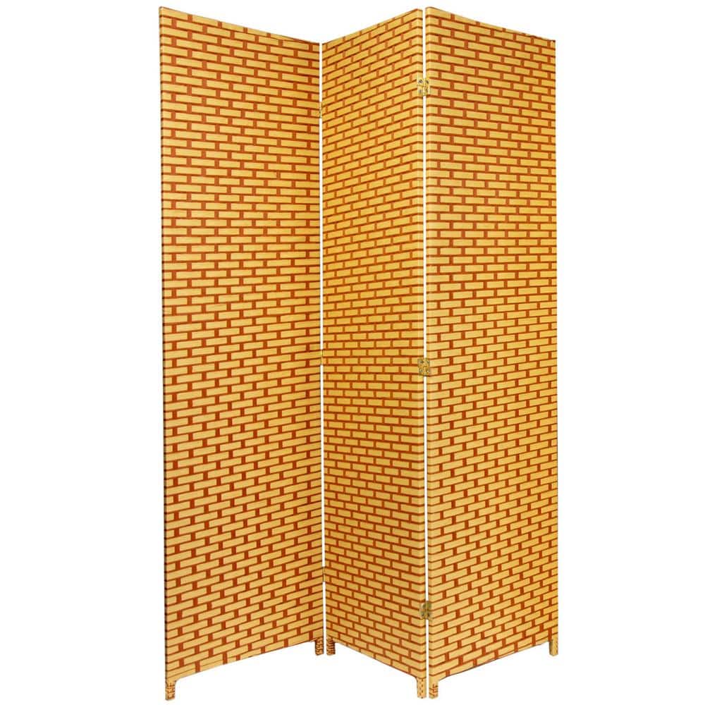 RED LANTERN 6 ft. Rust Woven Fiber 3-Panel Room Divider SSFIBER6-3P ...