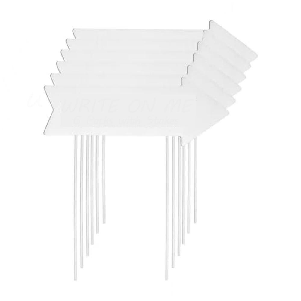 Phewnyzo 6-Pack Blank Yard Signs with Stakes, Double-Sided Plastic ...