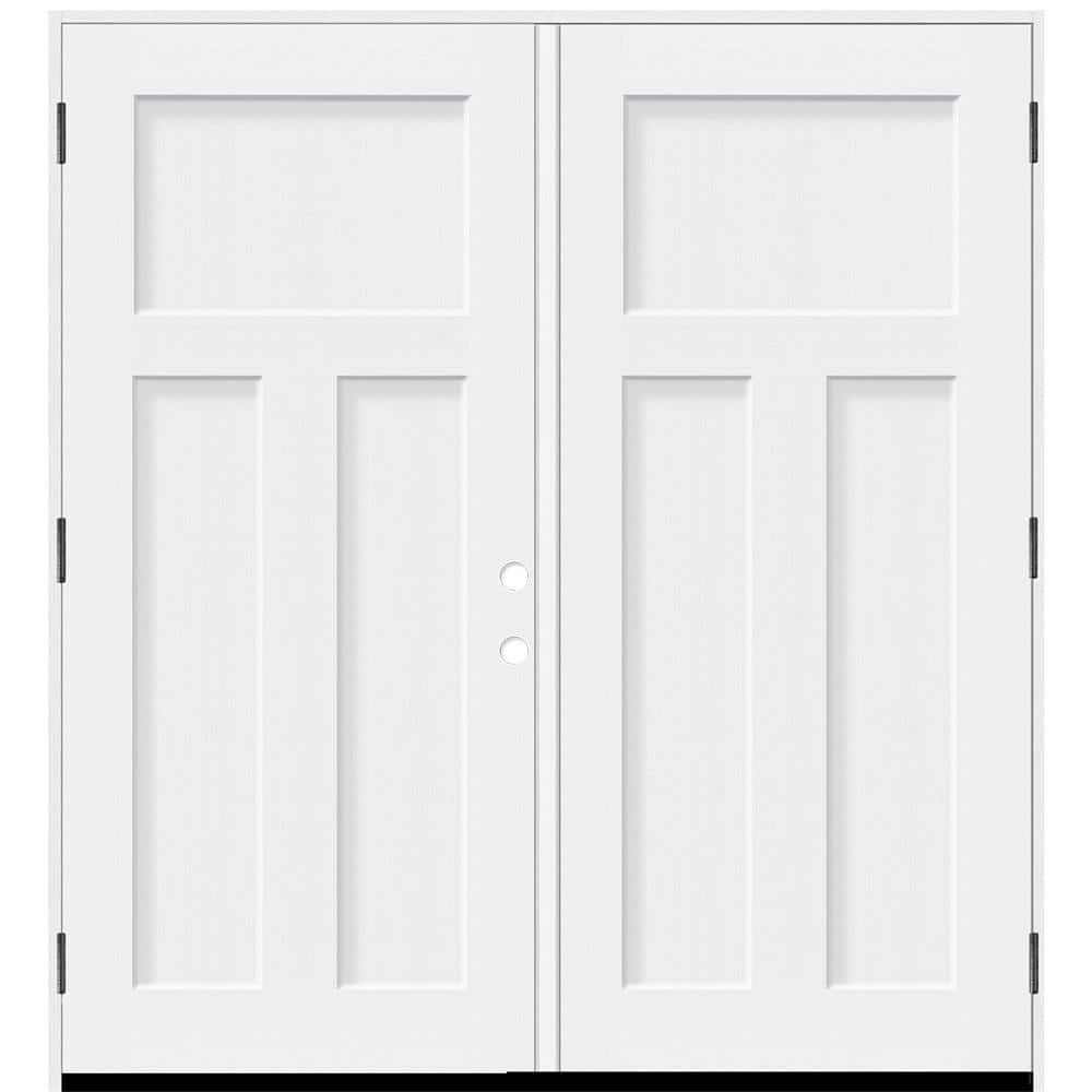 Steves & Sons Legacy 64 in. x 80 in. 3 Panel Craftsman RHOS Unfinished ...