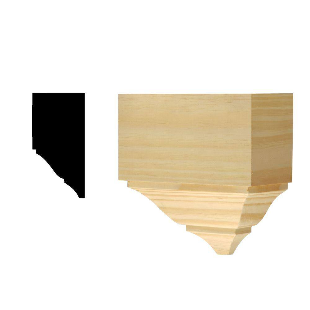 DecraMold DM 358 7-21/64 in. x 7-1/2 in. x 7-1/2 in. Solid Pine ...